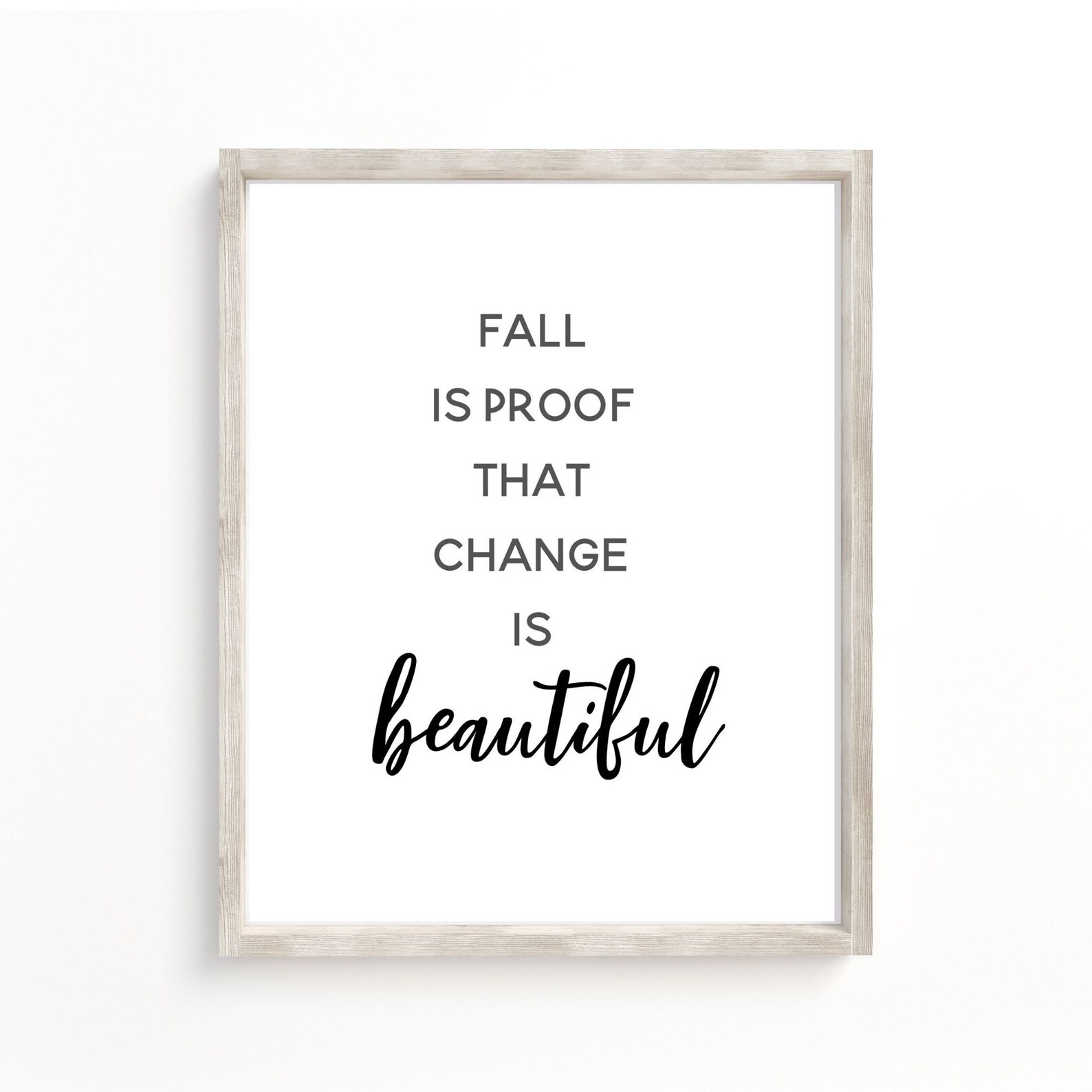 Fall is Proof That Change is Beautiful Sign, Fall Wall Decor, Signs for ...