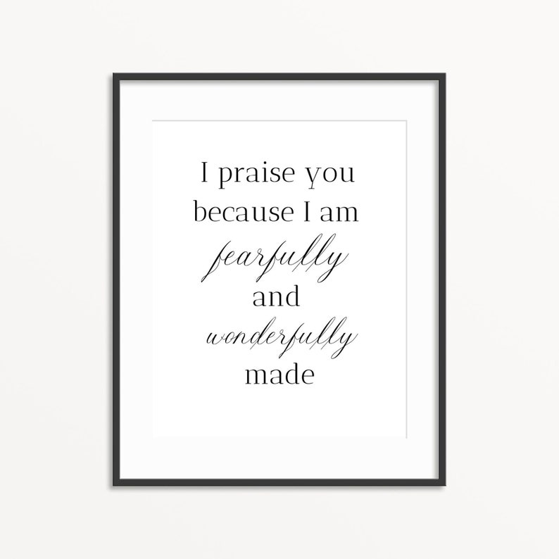 I Am Fearfully and Wonderfully Made, Scripture Sign. Scripture Sign ...