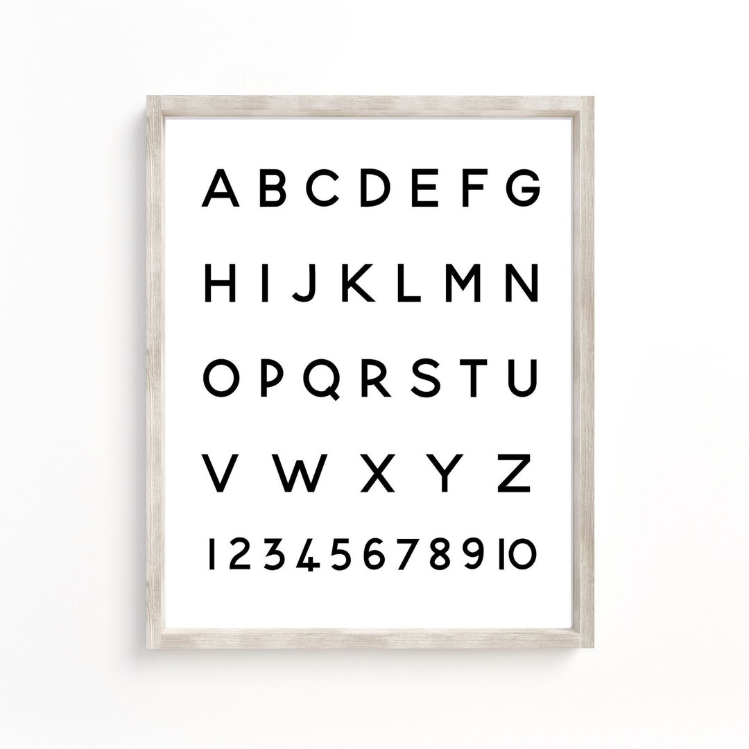 Alphabet Poster, Alphabet Print, ABC Wall Art, Kids Wall Art, Kids Room ...