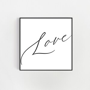 Love Script Printable Wall Art Printable Love Print Love Wall Art Love ...