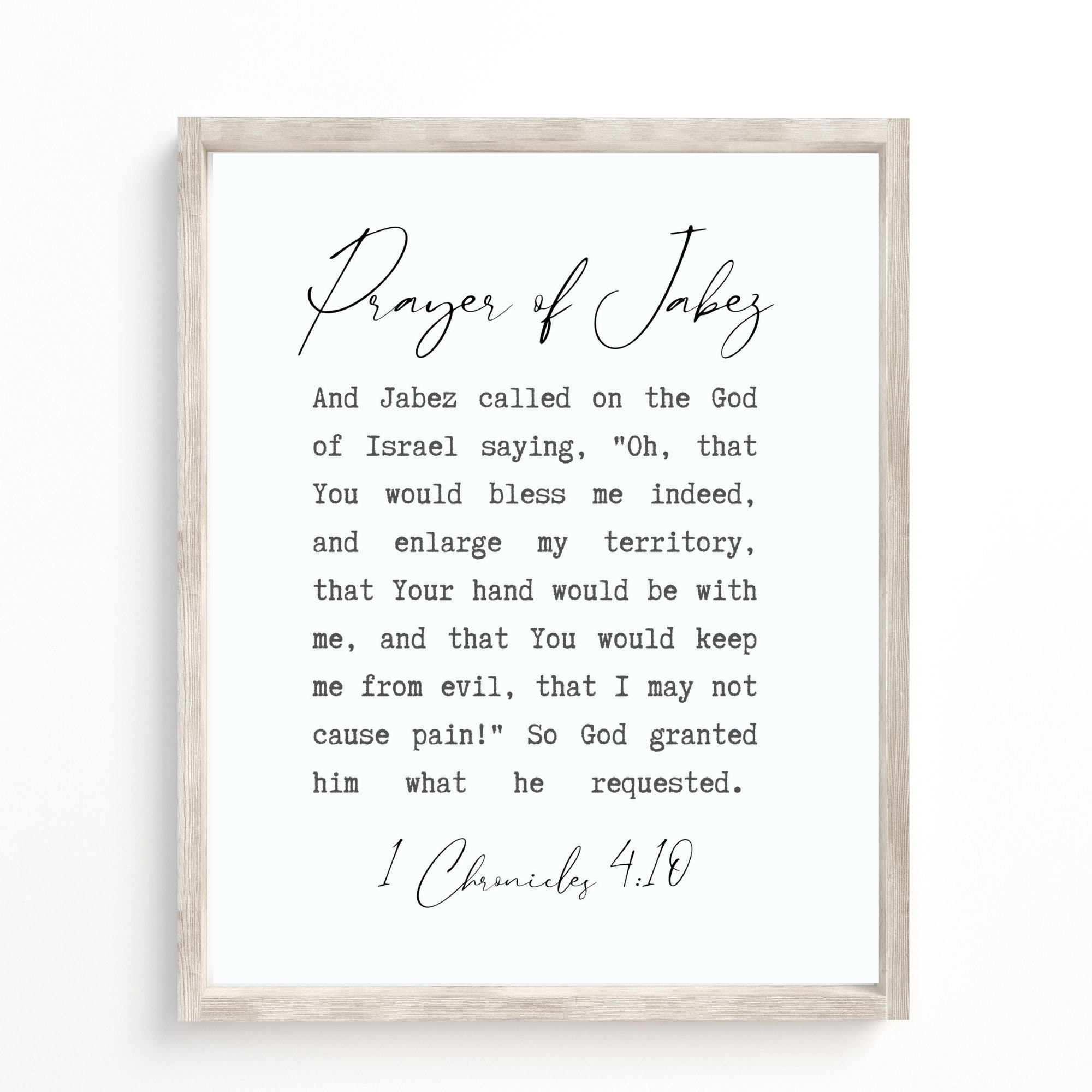 Prayer of Jabez, 1 Chronicles 4:10, Scripture Wall Art, Christian Wall ...