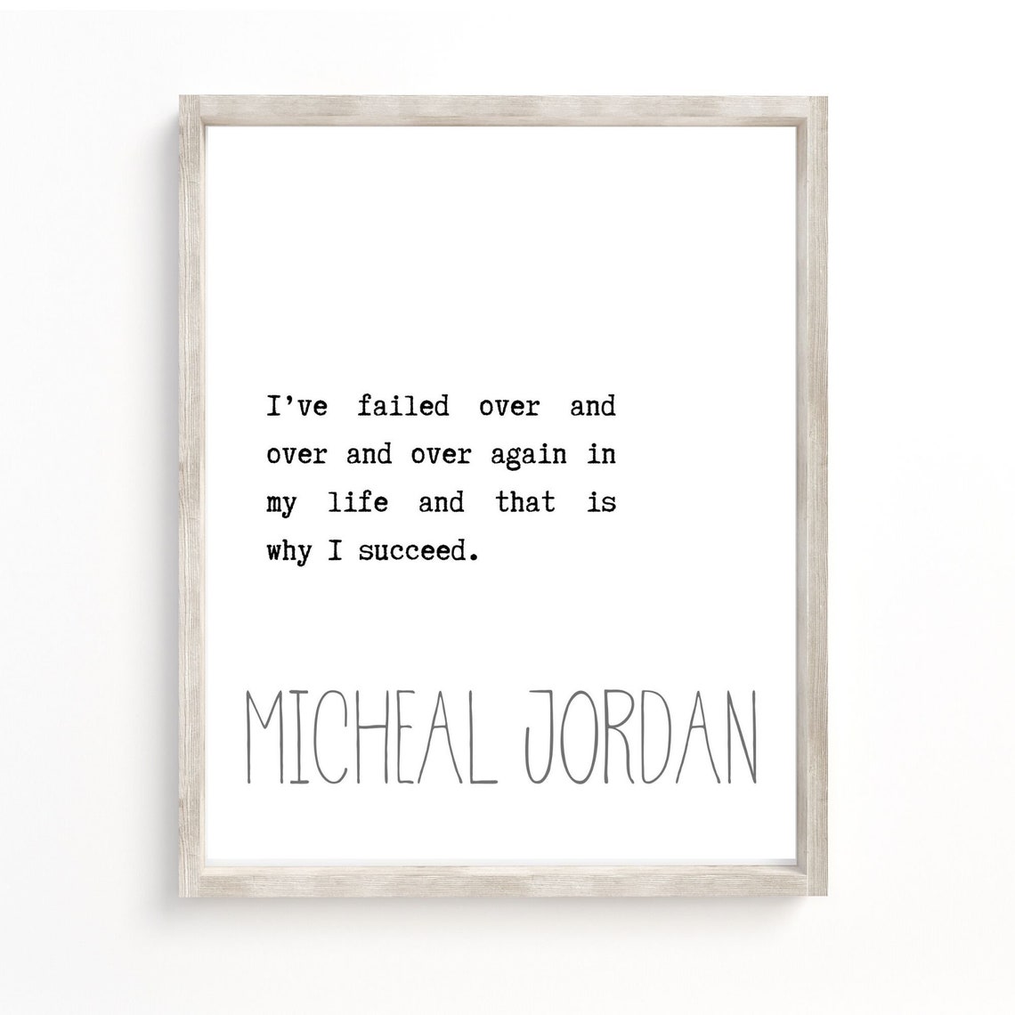 Michael Jordan Quotes I've Failed Over and Over Again in - Etsy