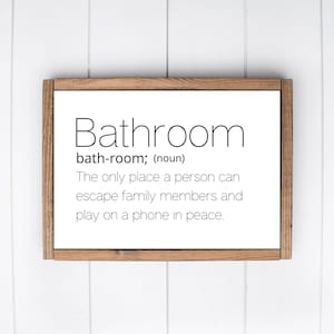 Bathroom Definition Sign, Funny Bathroom Art, Bathroom Wall Decor, Home ...