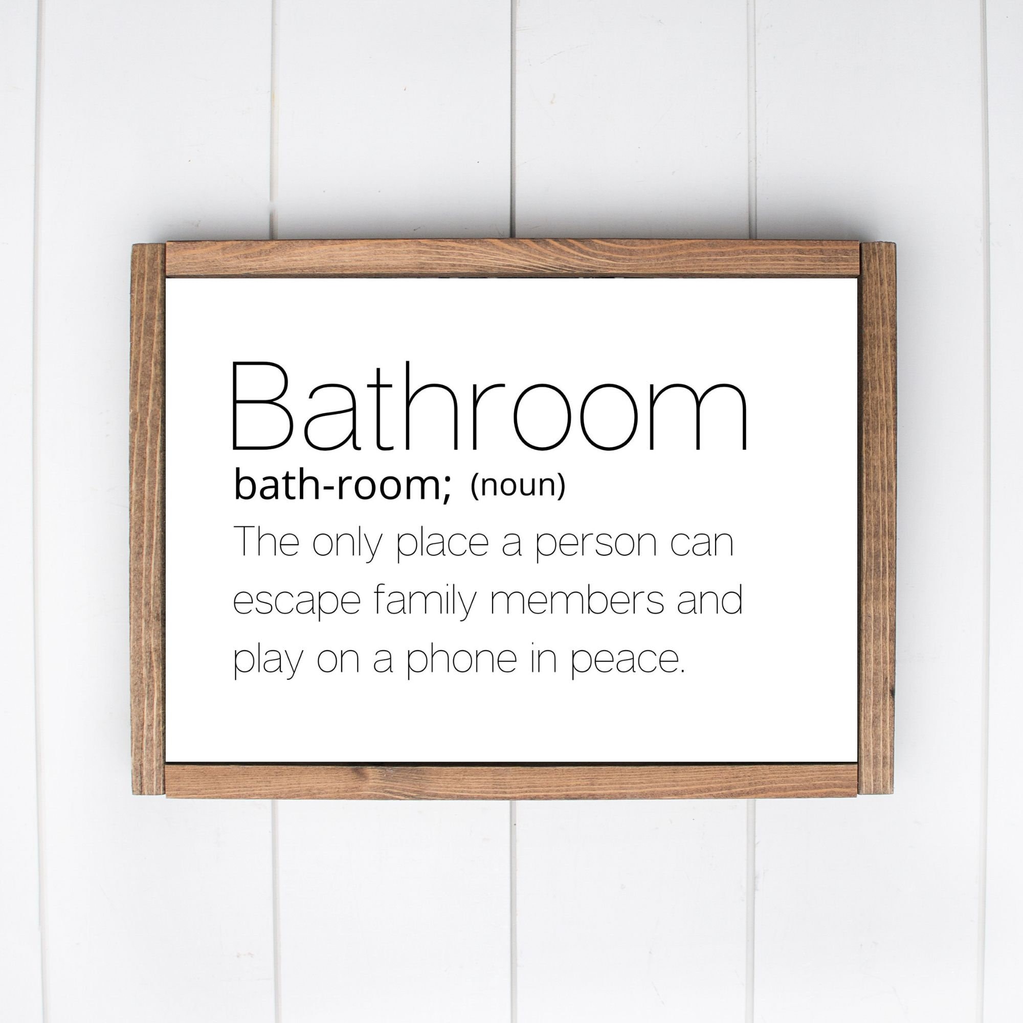 Bathroom Definition Sign Funny Bathroom Art Bathroom Wall | Etsy