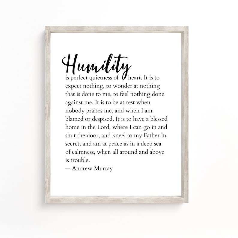Humility Print, Andrew Murray, Scripture Art, Bible Verse Art ...