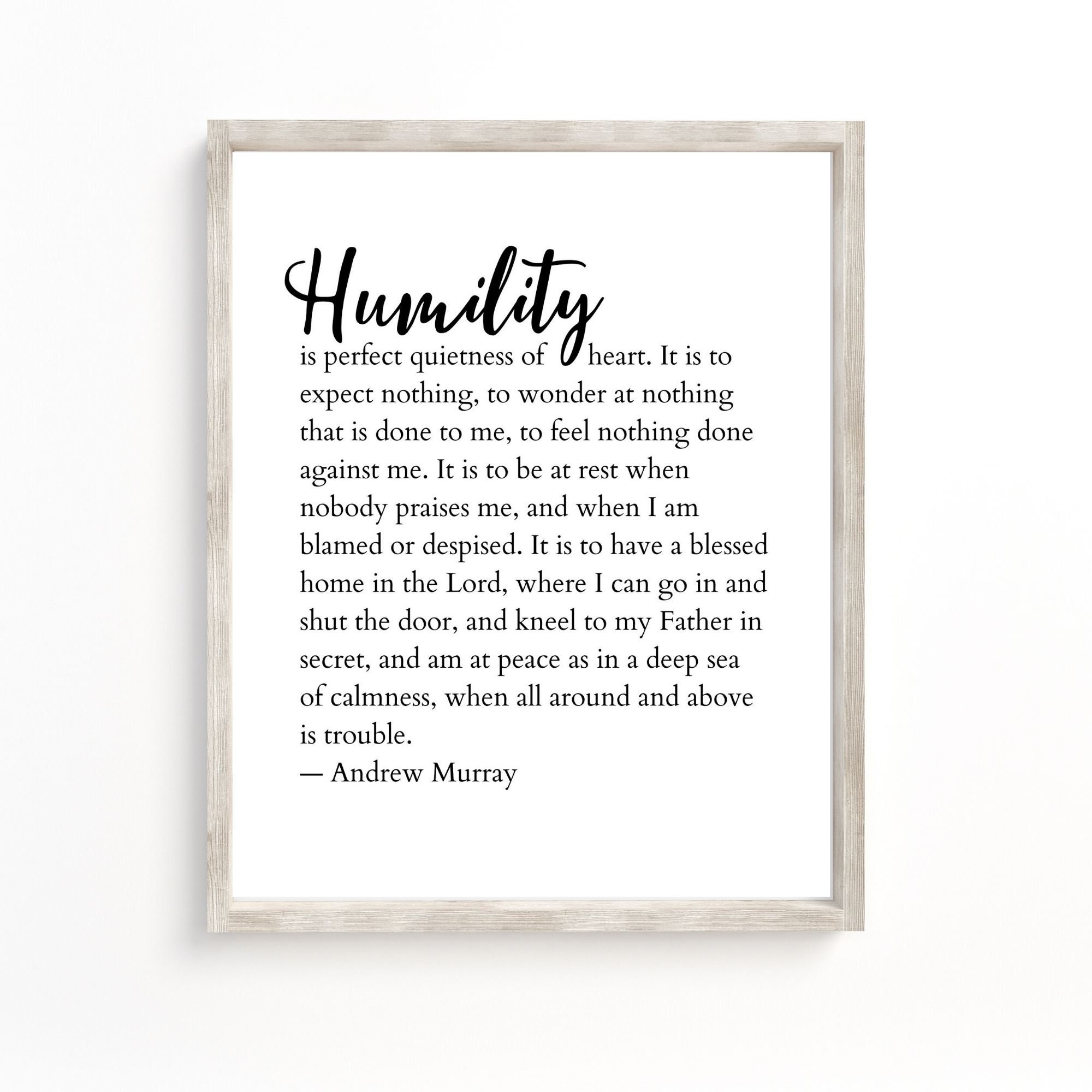Humility Print, Andrew Murray, Scripture Art, Bible Verse Art ...