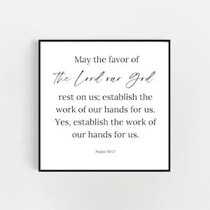 Psalm 90:17, Bible Verse Printable, Psalm Prints, Scripture Printable ...