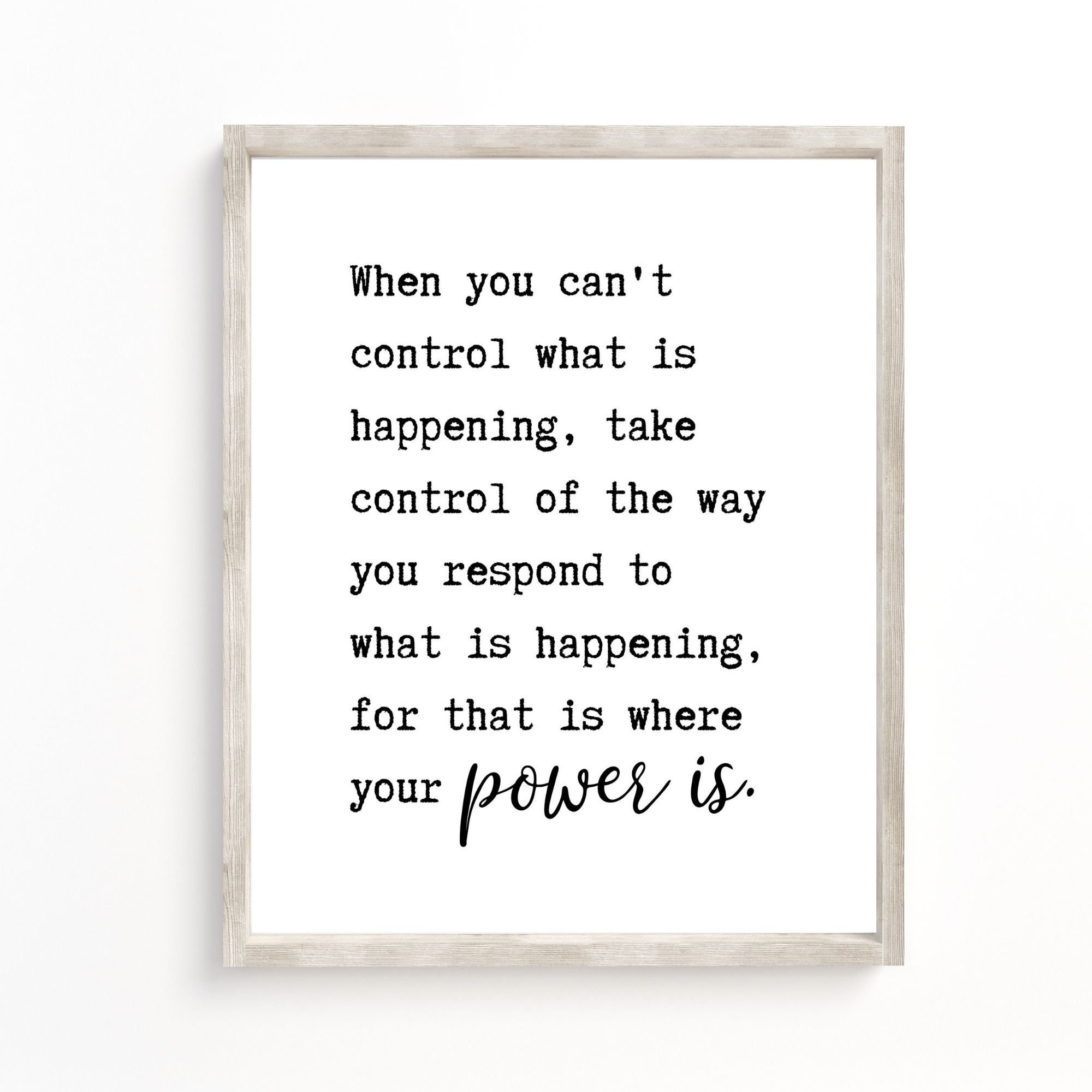 Inspirational Office Print: Control What You Can Quote (digital ...