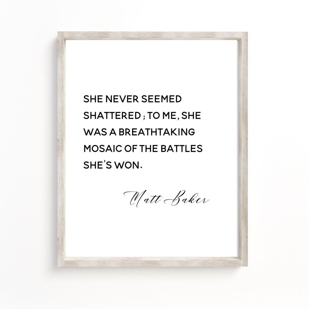 Matt Baker Quote Print: Strong Female Art (digital Download) - Etsy