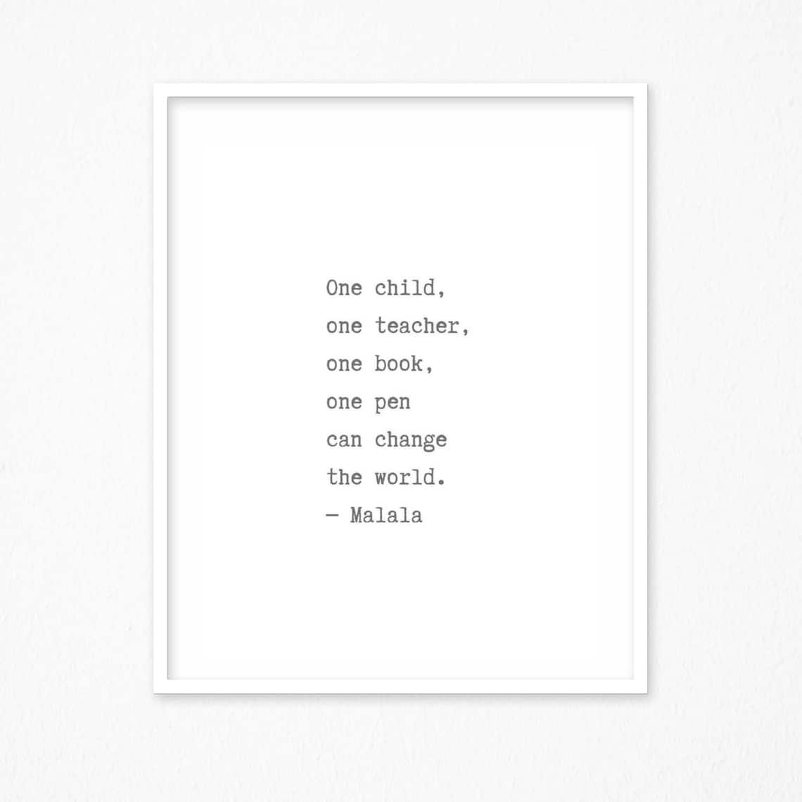 One Child, One Teacher, One Pen and One Book Can Change the World ...