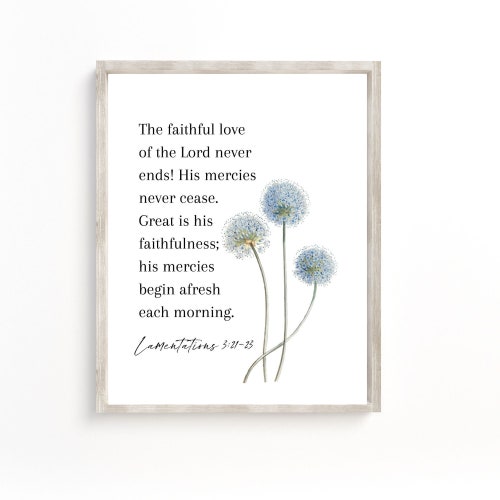 His Mercies Are New Every Morning Print Bible Verse Wall Art - Etsy