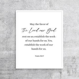 Psalm 90:17, Bible Verse Printable, Psalm Prints, Scripture Printable ...