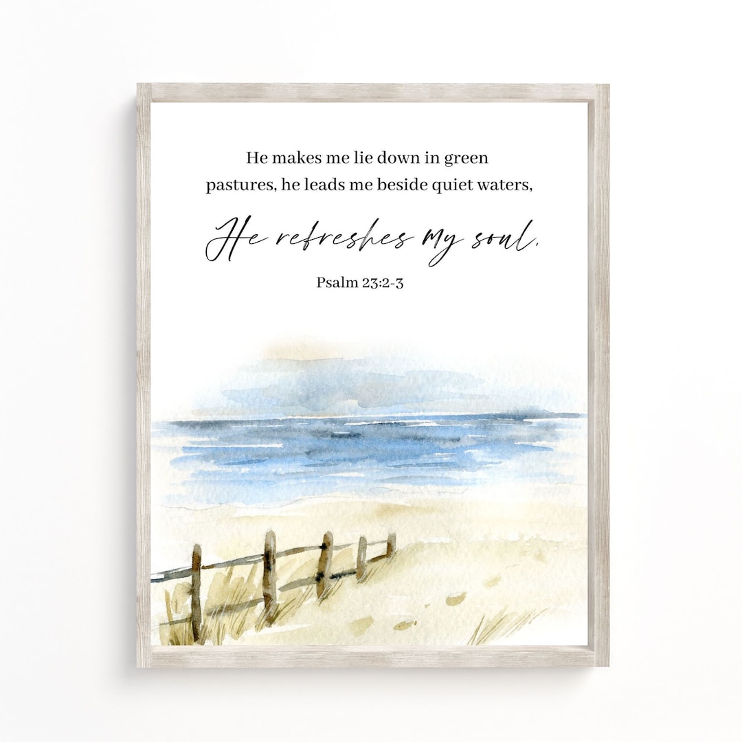 Psalm 23 Print, Scripture Wall Decor, Modern Scripture, Bible Verse ...