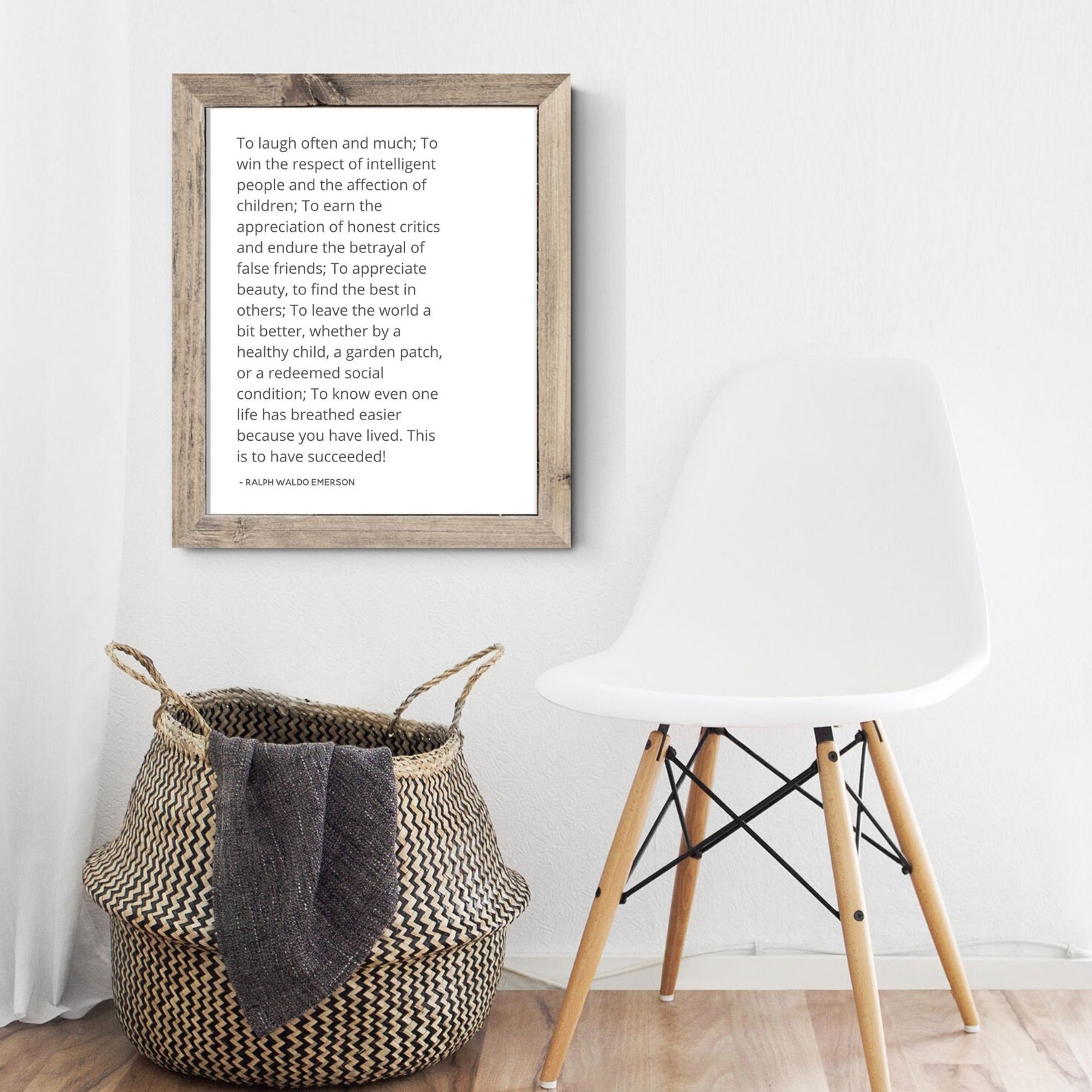 Ralph Waldo Emerson Quote, to Laugh Often and Much, Literary Art Print ...