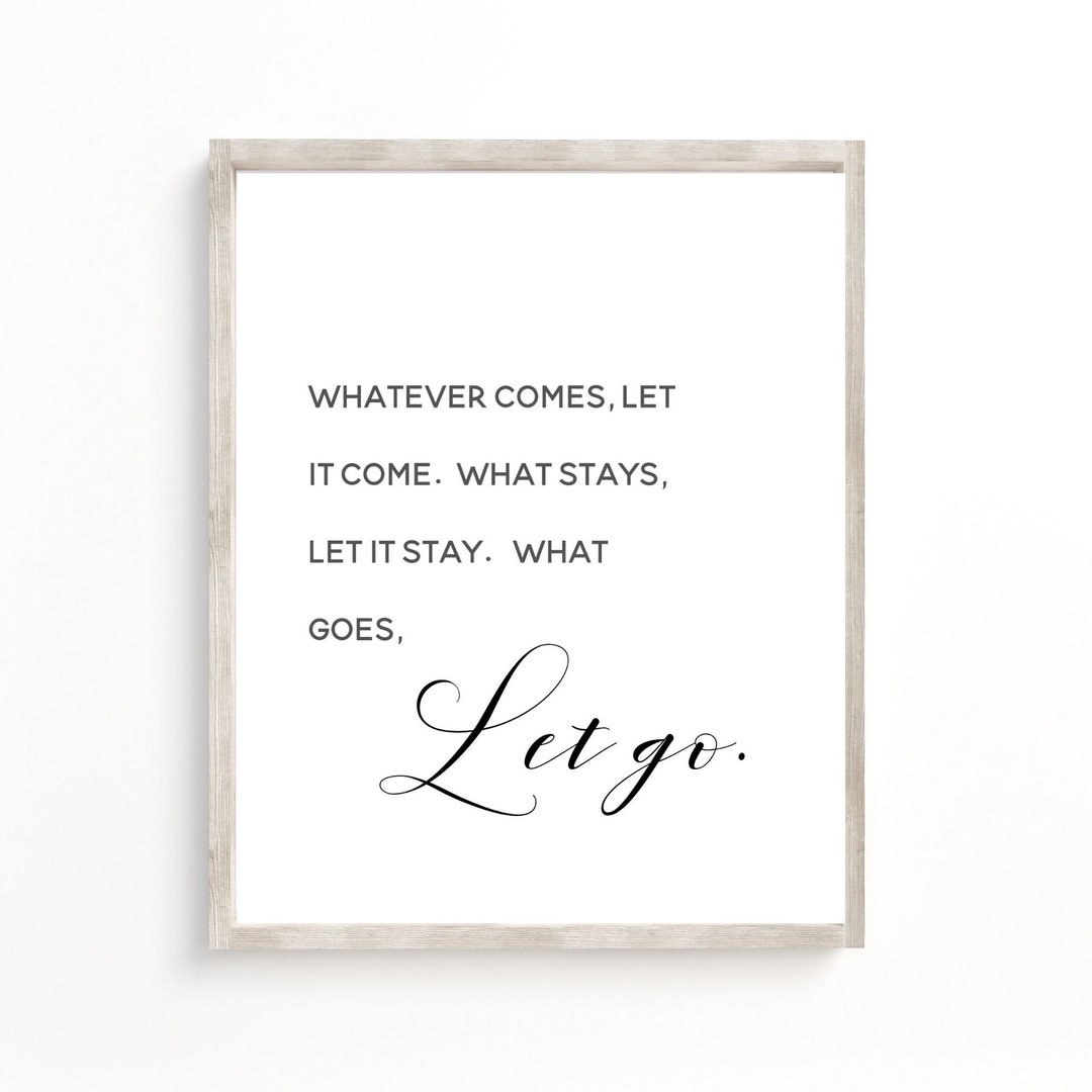 Let It Go Quote Print: Inspirational Wall Art (digital Download) - Etsy