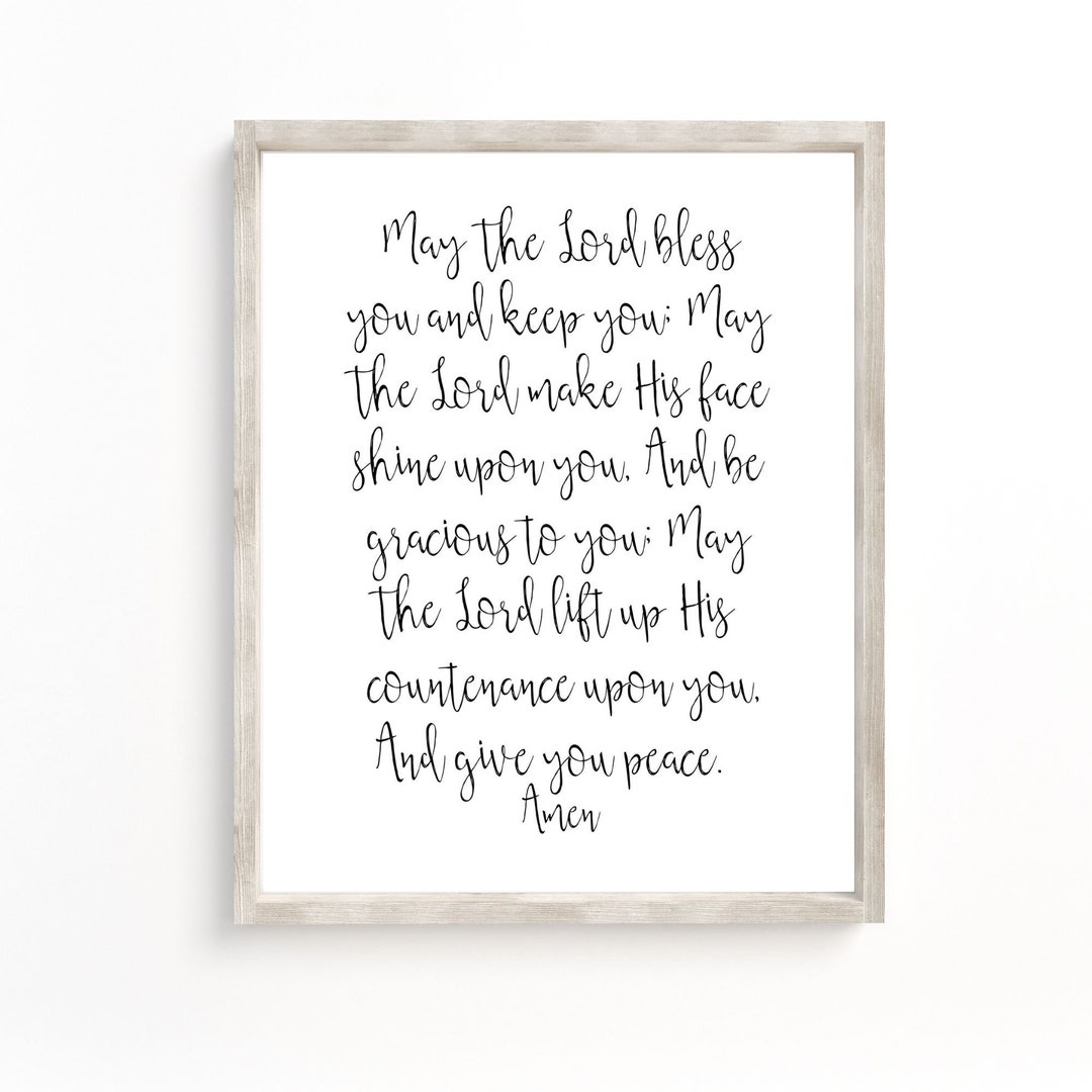 May the Lord Bless You and Keep You Sign,numbers 6:24-26,scripture ...