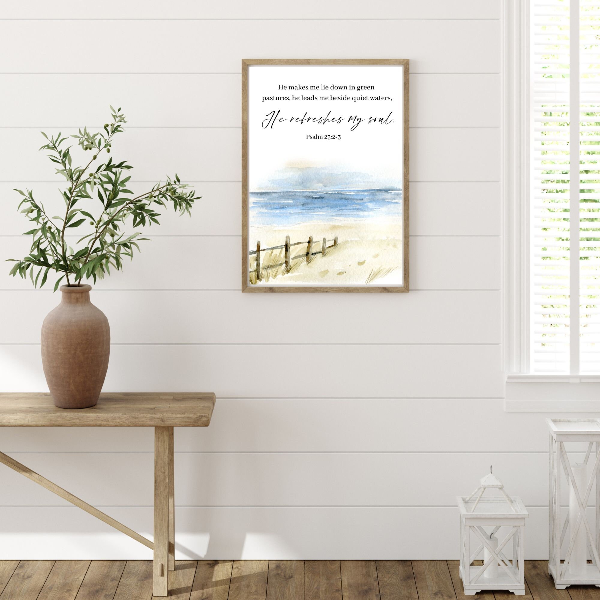 Psalm 23 Print, Scripture Wall Decor, Modern Scripture, Bible Verse ...