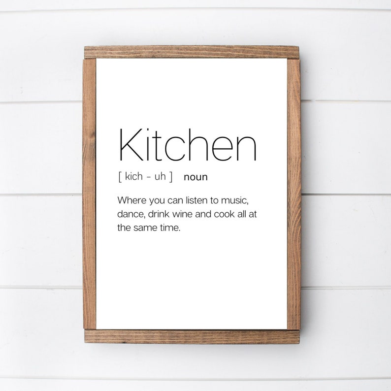 Kitchen Definition Print Minimalist Poster Definition Dictionary Print ...
