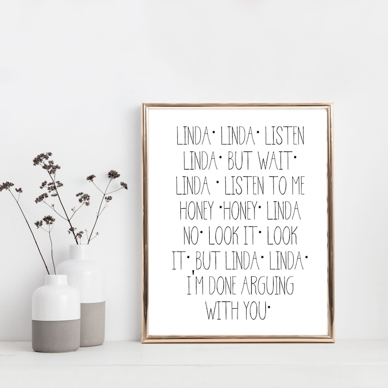 Linda, Honey Print, Funny Office Decor, Funny Typography Printable, DYI ...