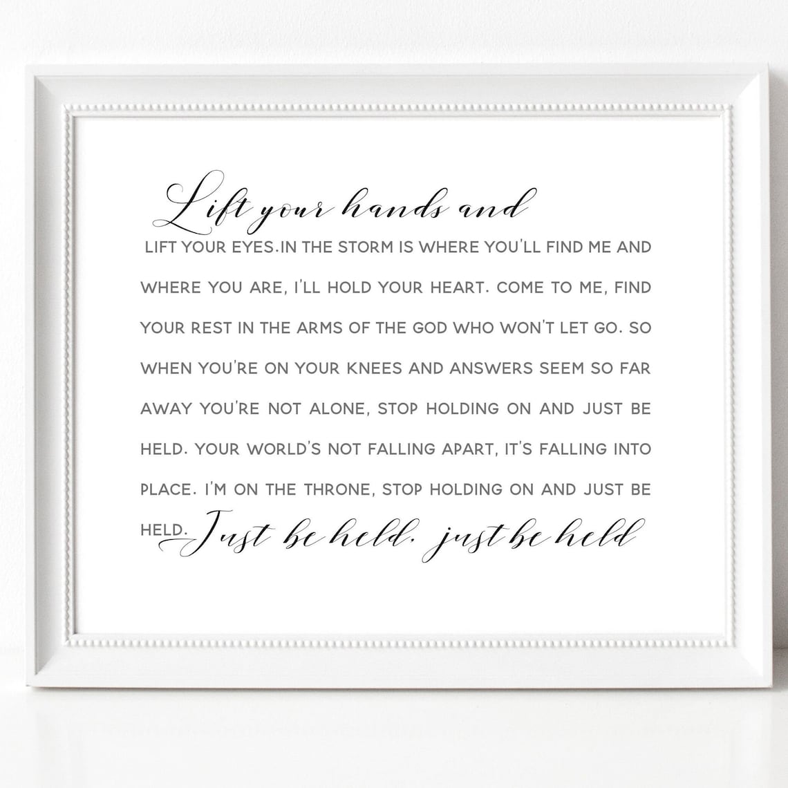 Just Be Held Print: Casting Crowns Song Lyrics, Christian Wall Art ...