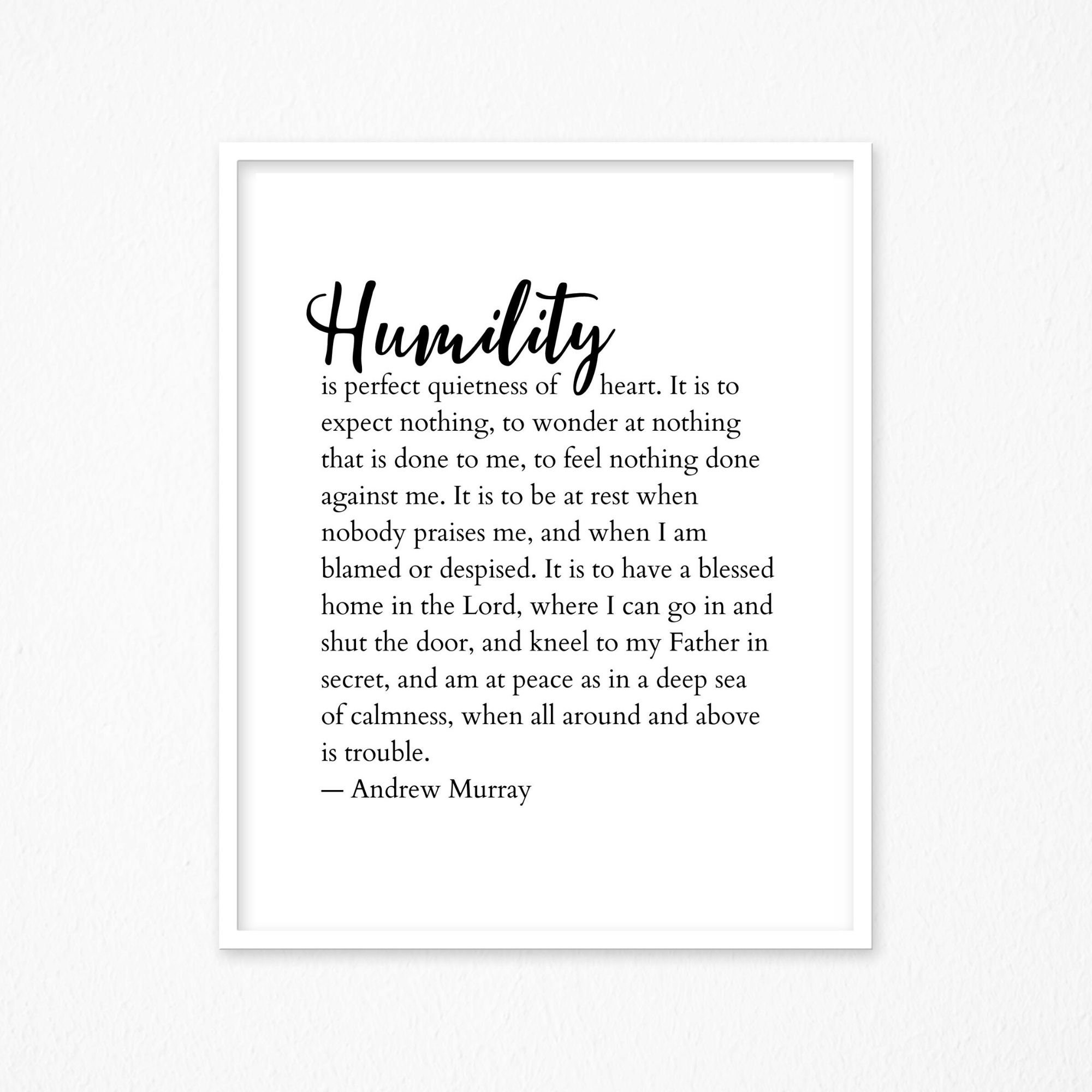 Humility Print, Andrew Murray, Scripture Art, Bible Verse Art ...