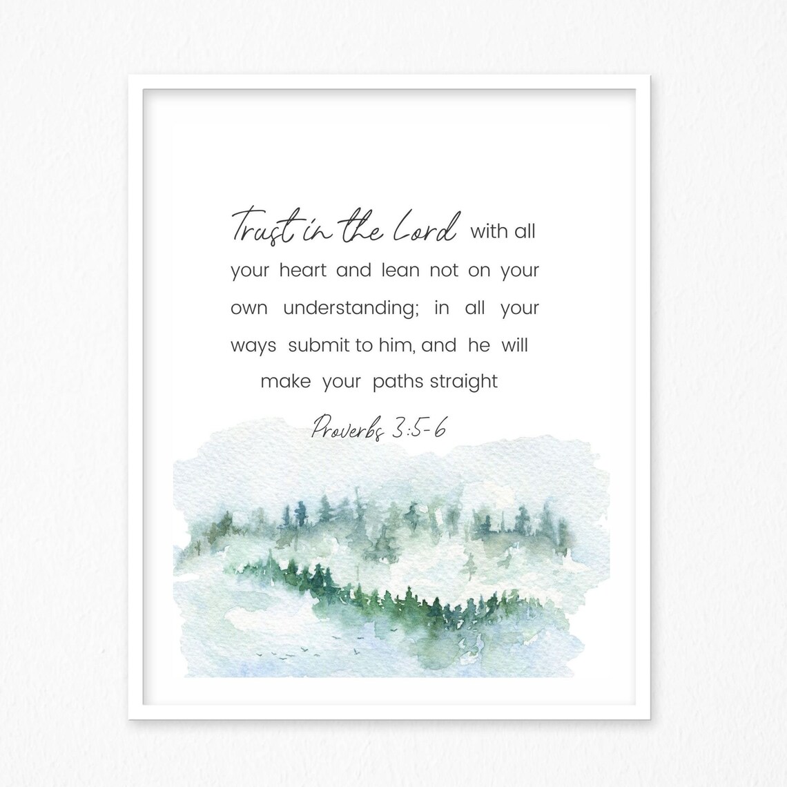 Proverbs 3:5-6 Trust in the Lord Bible Verse Wall Art - Etsy
