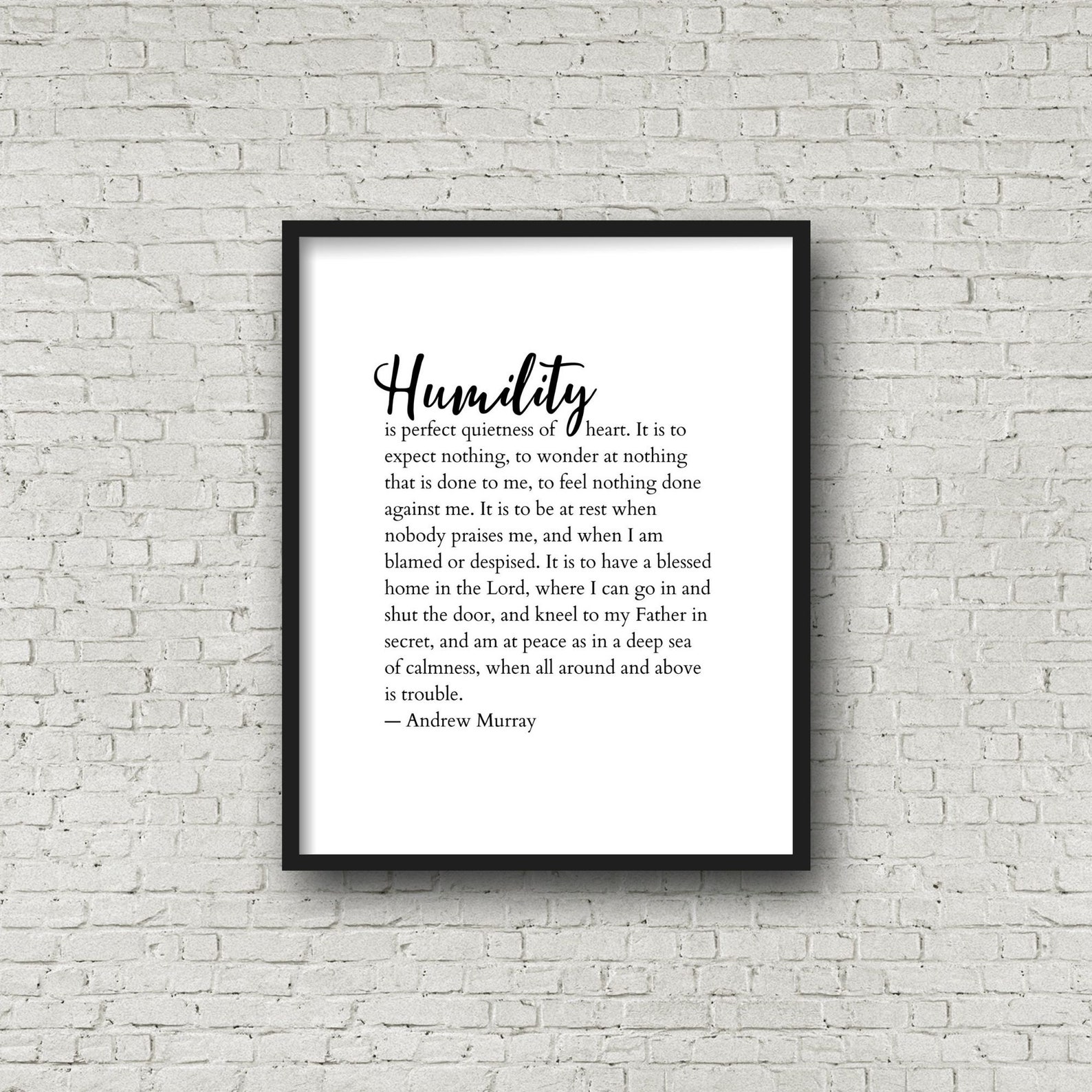 Humility Print, Andrew Murray, Scripture Art, Bible Verse Art ...