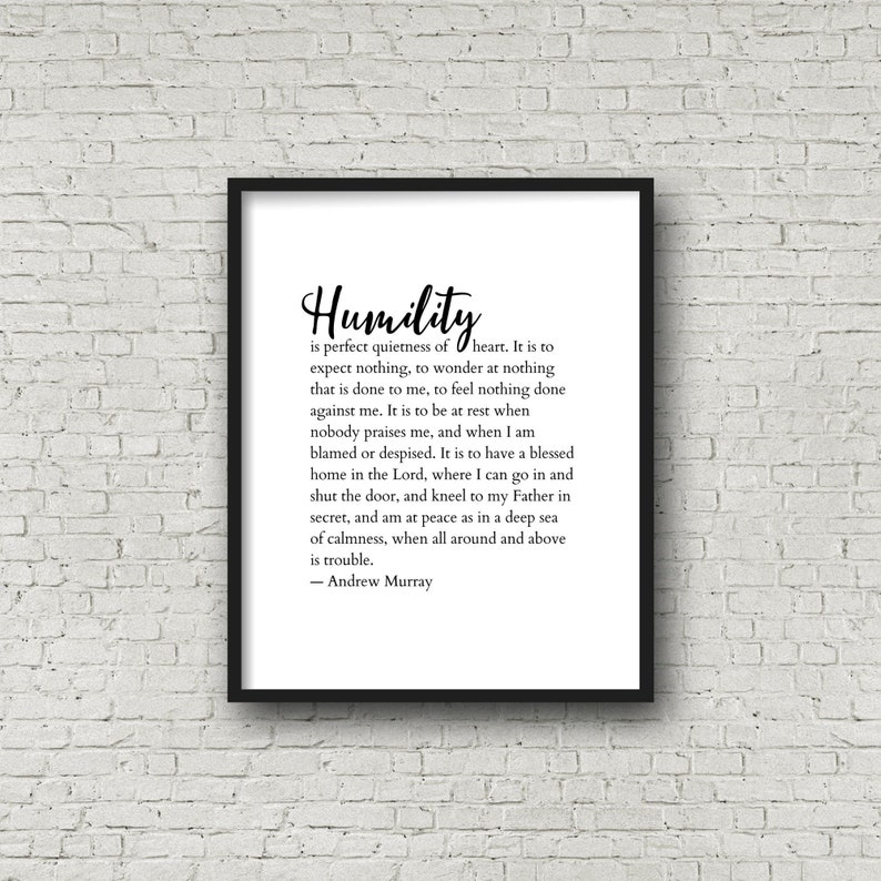 Humility Print, Andrew Murray, Scripture Art, Bible Verse Art ...