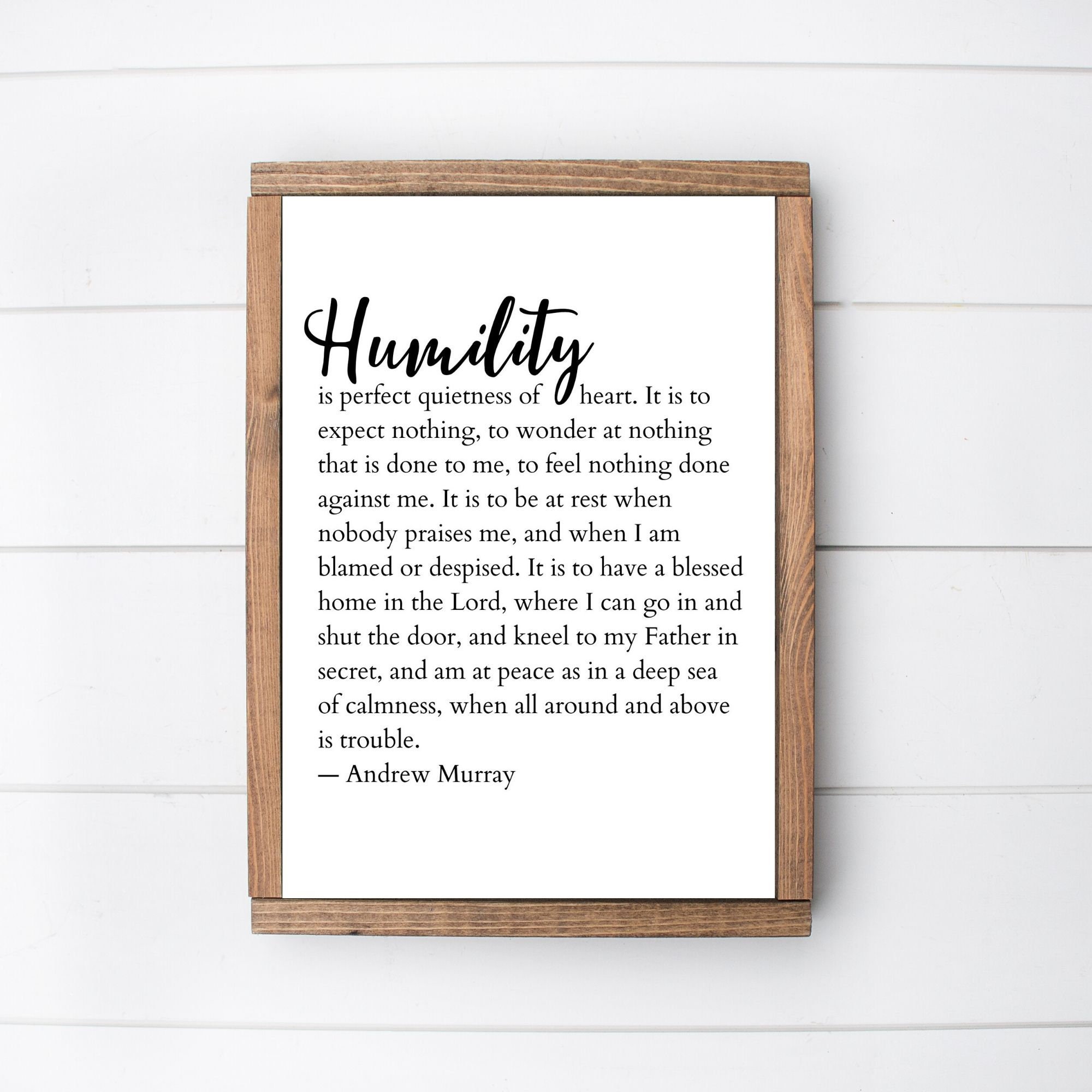 Humility Print, Andrew Murray, Scripture Art, Bible Verse Art ...