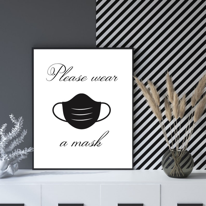 Please Wear A Mask Sign Face Mask Sign Face Masks Required - Etsy