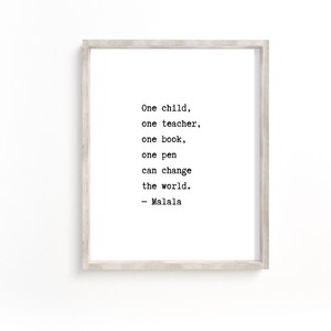 Malala Yousafzai Quote Print, Inspirational Wall Art (digital Download ...