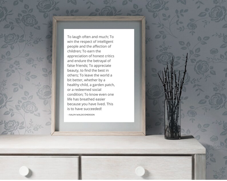 Ralph Waldo Emerson Quote Art Print: Book Lover Gift (digital Download ...