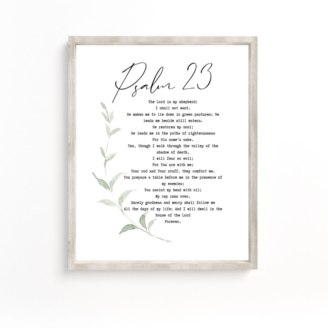 Psalm 23, the Lord is My Shepherd, Bible Verse Wall Art Print ...