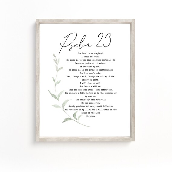 Psalm 23 the Lord is My Shepherd Bible Verse Wall Art Print | Etsy