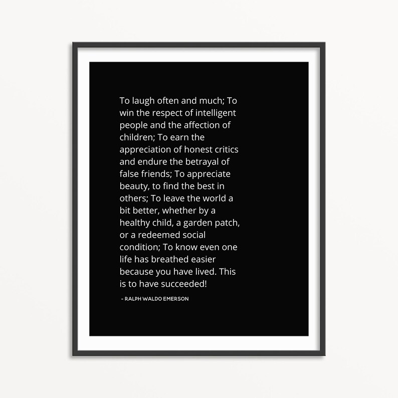 Ralph Waldo Emerson Quote to Laugh Often and Much Literary - Etsy