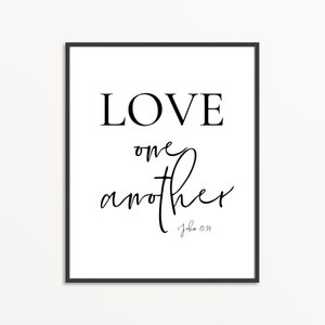 John 13:34 Bible Verse Printable Wall Art,love One Another Print ...
