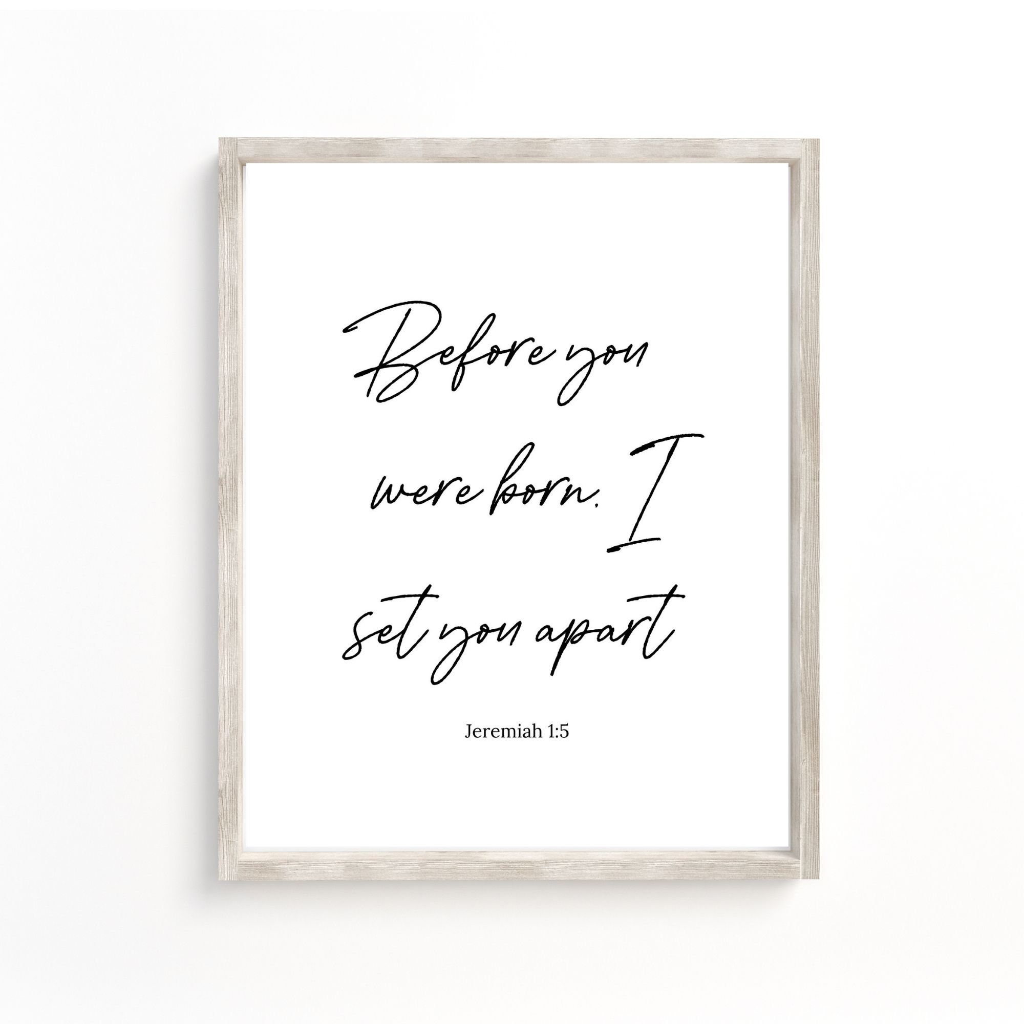 Christian Wall Art, Before You Were Born I Set You Apart, Jeremiah 1:5 ...