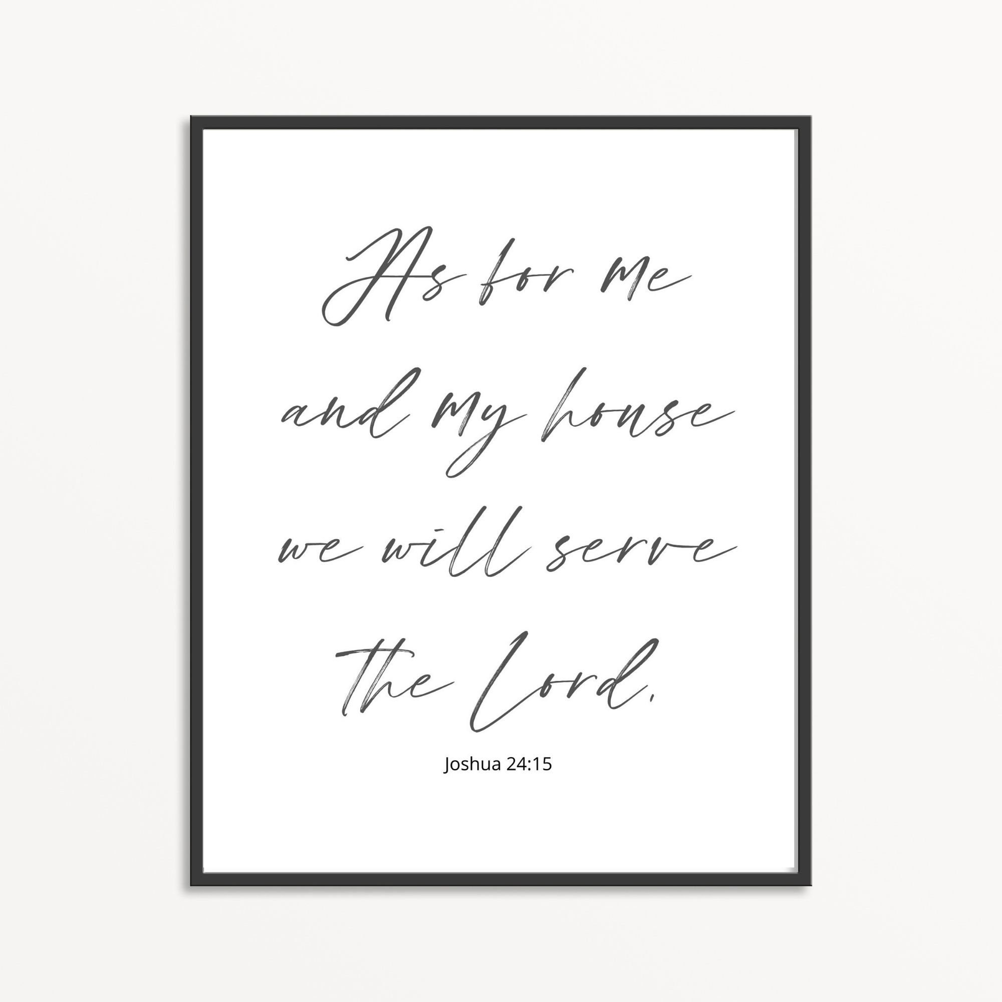 Bible Verse Wall Art Joshua 24:15 As For Me And My House We | Etsy