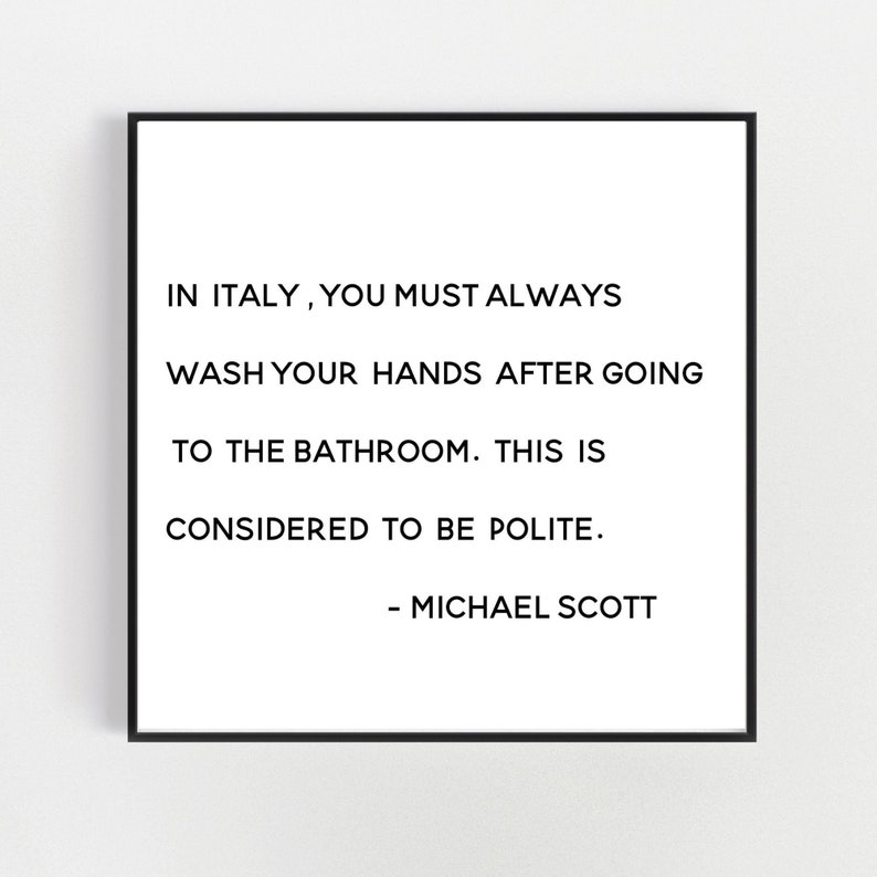 In Italy You Must Always Wash Your Hands After Going to the - Etsy