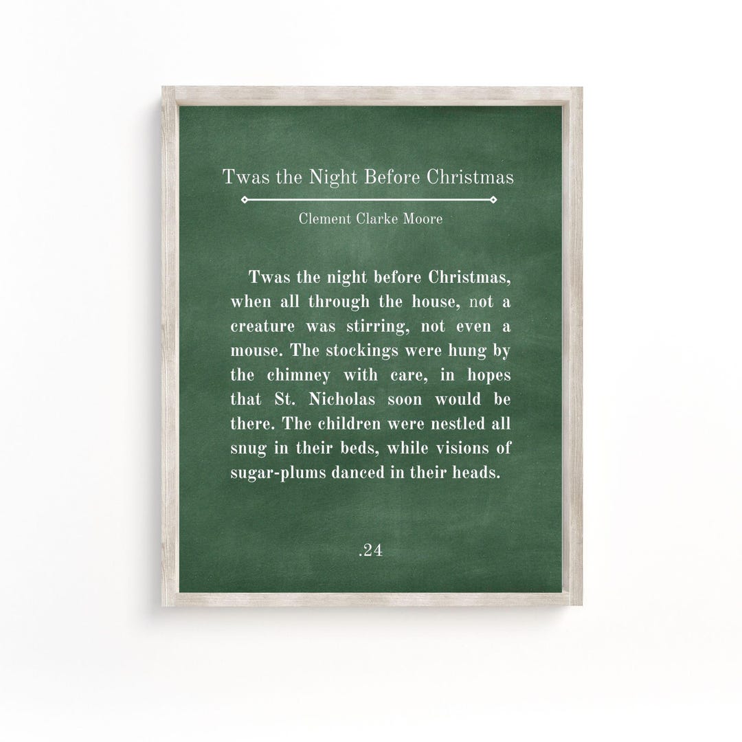 Twas the Night Before Christmas, Clement Clarke Moore, Printable ...
