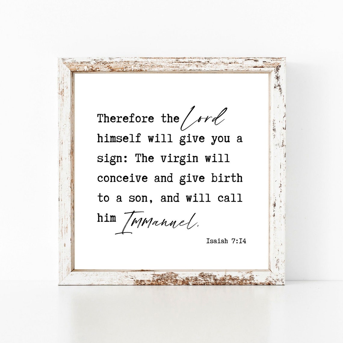 Isaiah 7:14 Call Him Immanuel Printablebible Verse Wall - Etsy