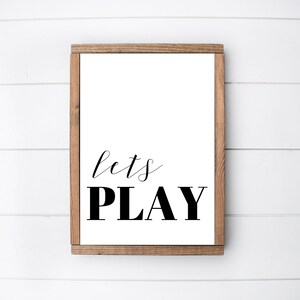 Lets Play Sign, Kids Playroom Prints, Toy Room Decor, Playroom ...