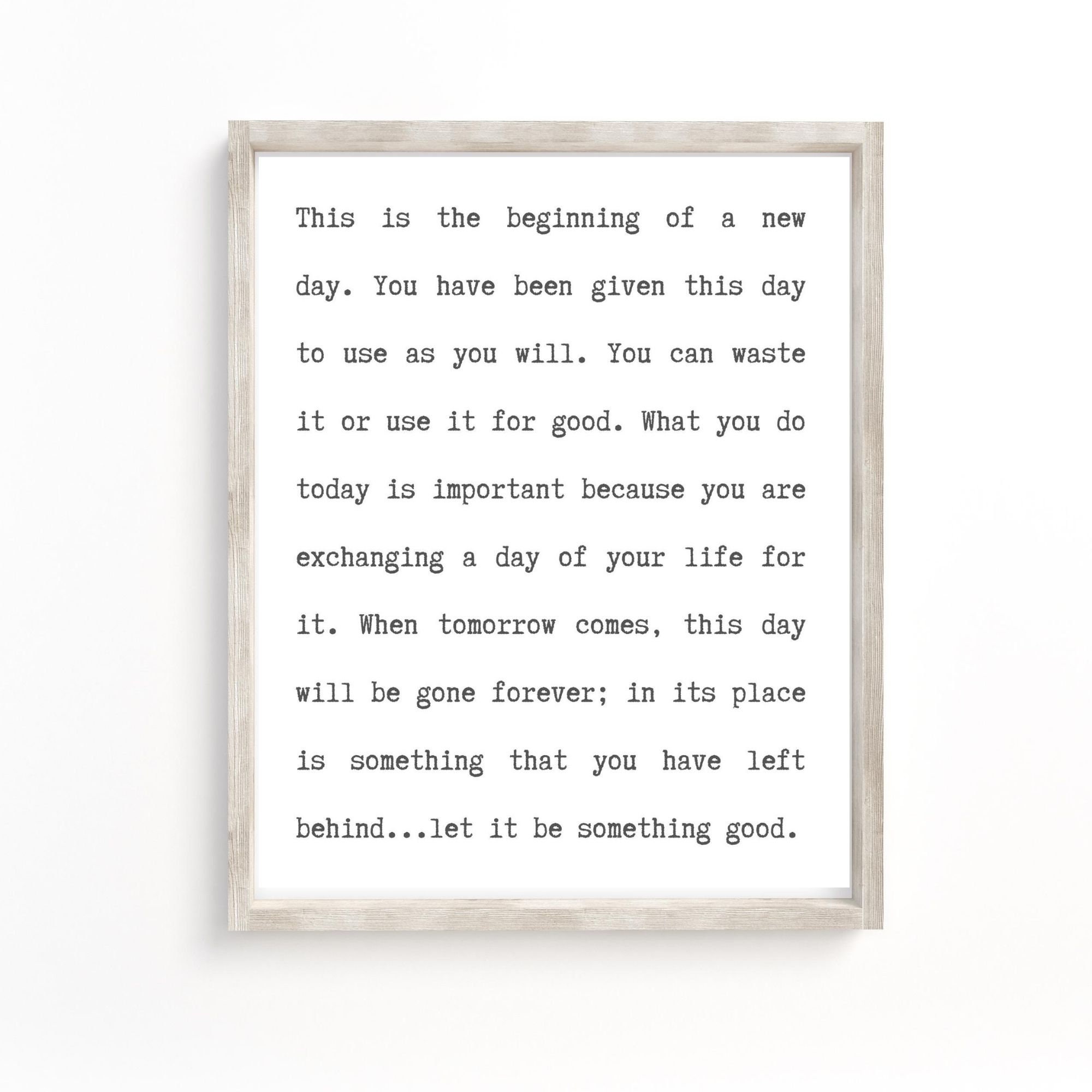 This is the Beginning of A New Day, Inspirational Quote, Modern Wall ...