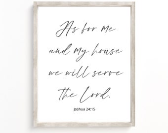 Bible Verse Printable Scripture Print Joshua 24:15 as - Etsy