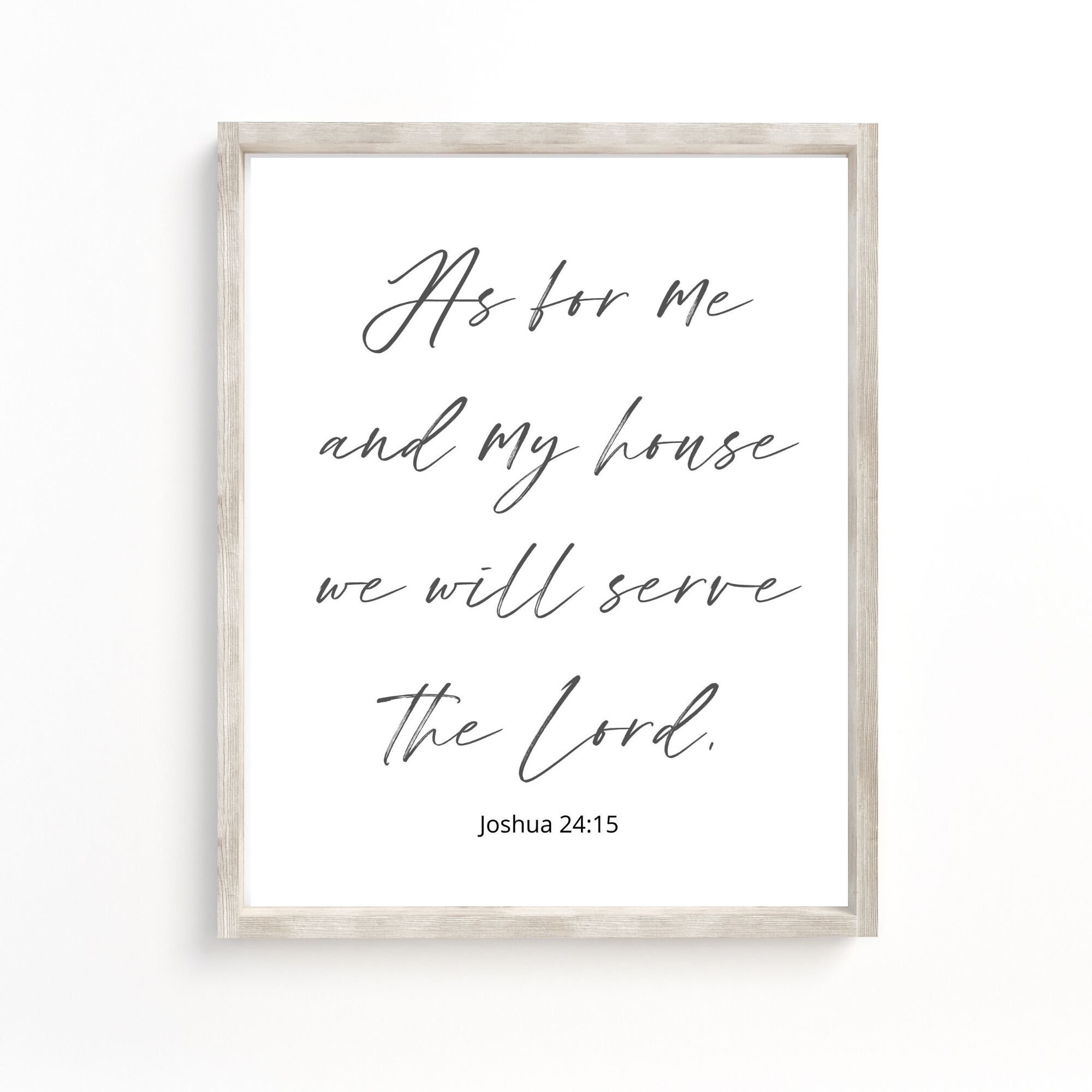Bible Verse Wall Art Joshua 24:15 As For Me And My House We | Etsy