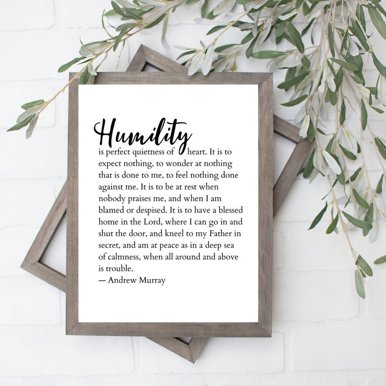 Humility Print, Andrew Murray, Scripture Art, Bible Verse Art ...