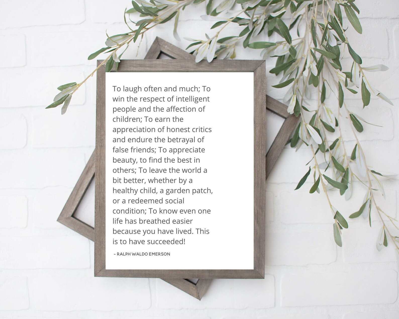 Ralph Waldo Emerson Quote, to Laugh Often and Much, Literary Art Print ...