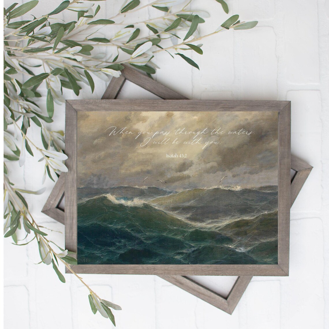 Isaiah 43:2 Wall Art, Beach Scripture Wall Art, Christian Printable ...