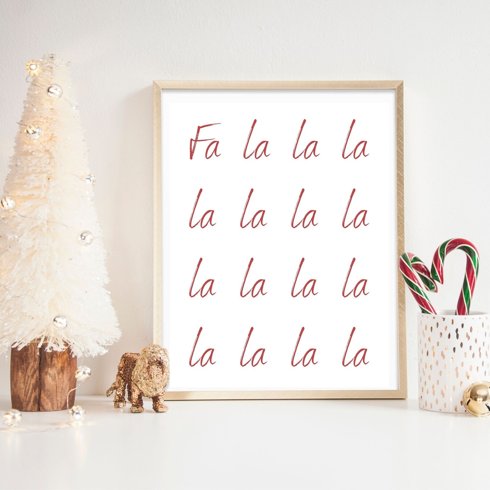 Fa La La Christmas Print Deck the Halls Sign Christmas Song - Etsy
