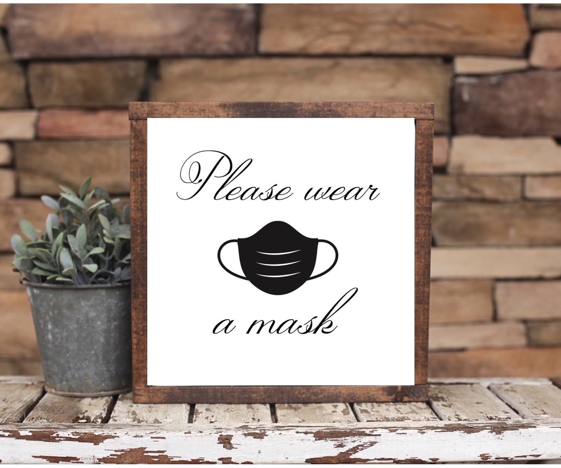 Please Wear A Mask Sign Face Mask Sign Face Masks Required - Etsy